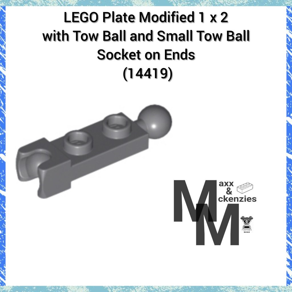 Plate, Modified 1x2 with Tow Ball and Small Tow Ball Socket on Ends ...
