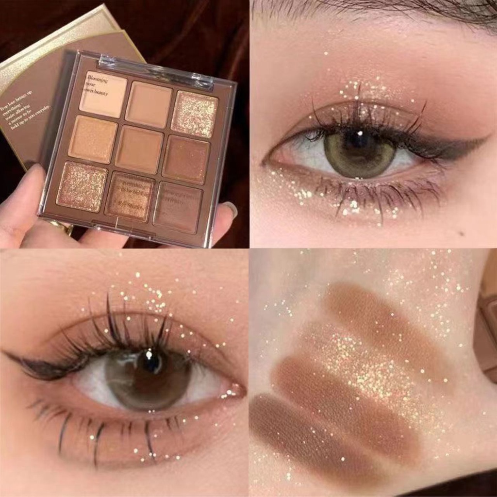 Nine shades of silky chocolate eyeshadow palette loose powder matte ...