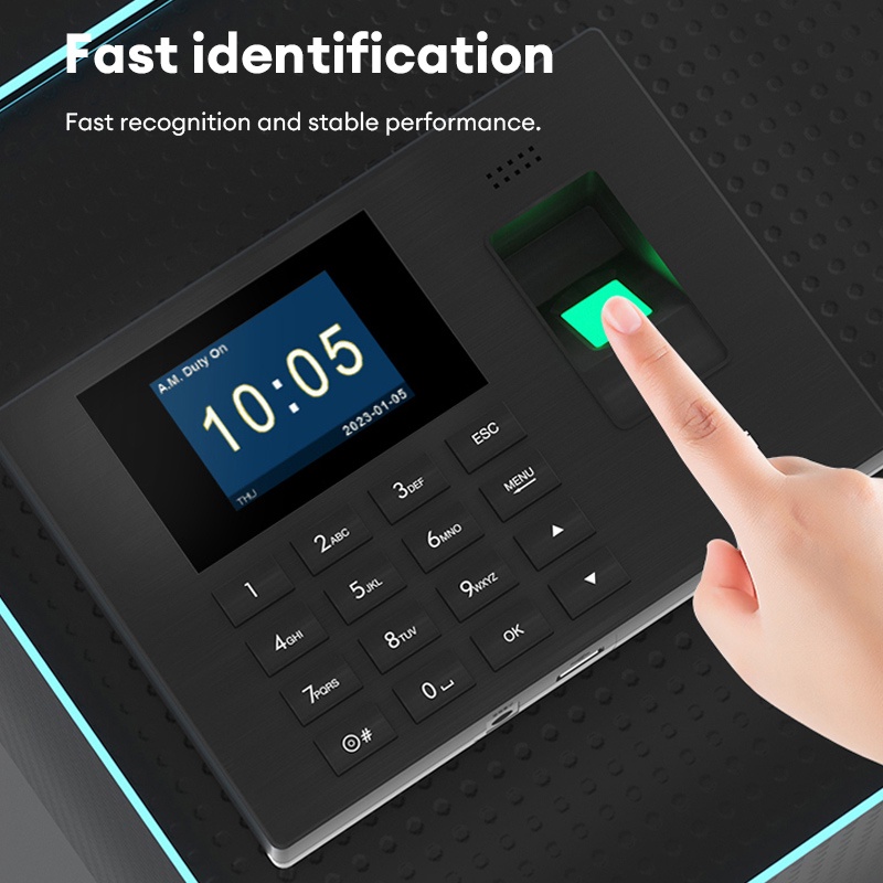 Deli Biometrics Fingerprint Scanner 2.4'TFT Screen Attendance Machine ...