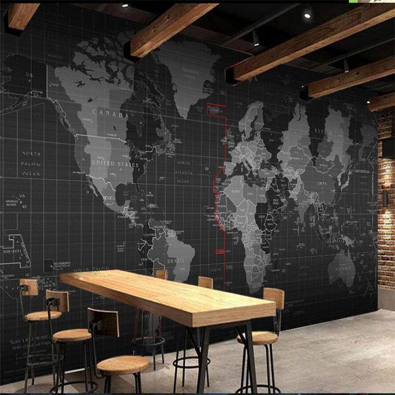 Custom Personalized science and technology world map mural background ...