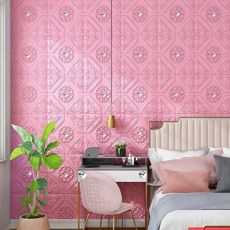 3D Foam Wallpaper Adhesive Wall Decor Design Roof Ceiling Wallpaper 3D ...