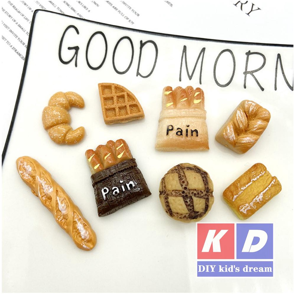 KD DIY resin charms bread sets mix by piece bread #1 #2 #3 #4 #5 #6 #7 ...