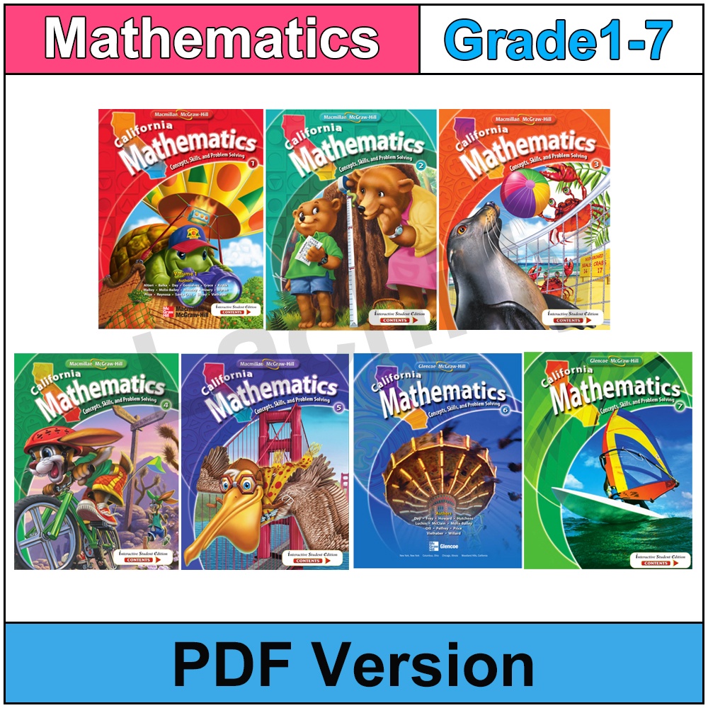 California Mathematics Grade1-7 Improve Math Skills Workbook Practice ...