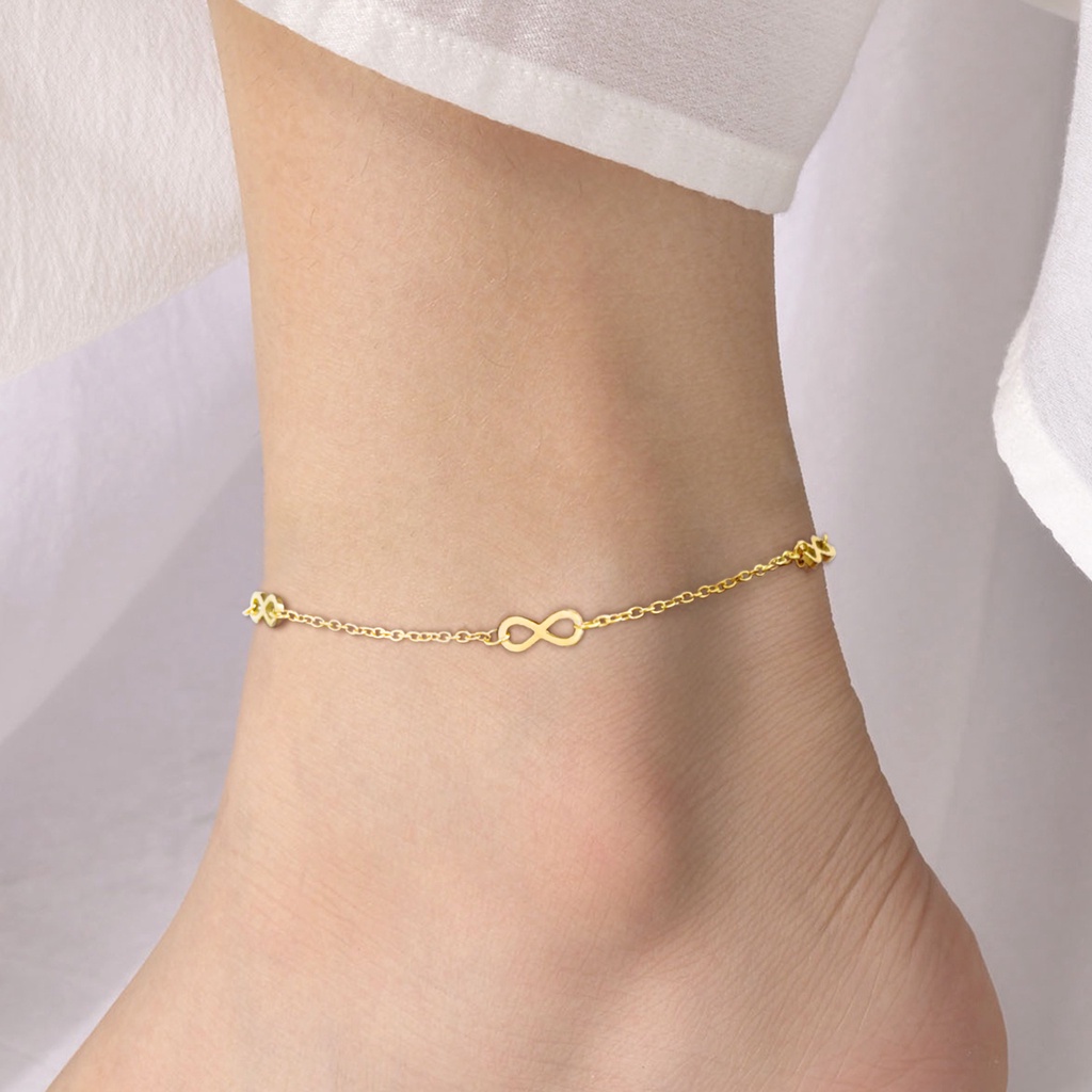 Vnox Infinity Anklet Bracelet,Endless Love Symbol Charm Adjustable Foot ...