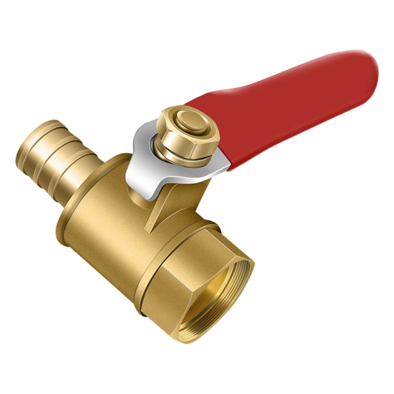 Red Handle Mini Brass Ball Valves 1/4" 3/8" 1/2" 1/8 Male Female Thread ...