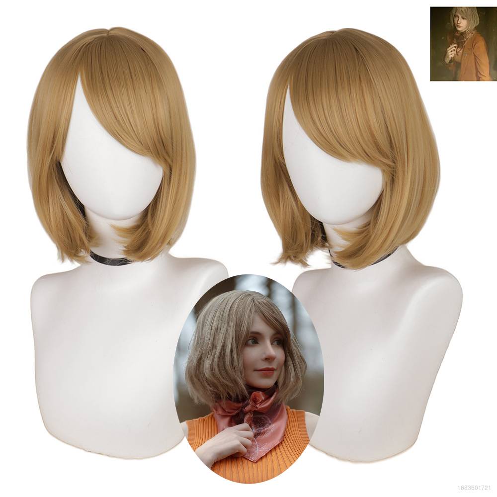 Ellen Resident Evil 4 Remake Ashley Graham Cosplay Wig Brown Bob Hair ...