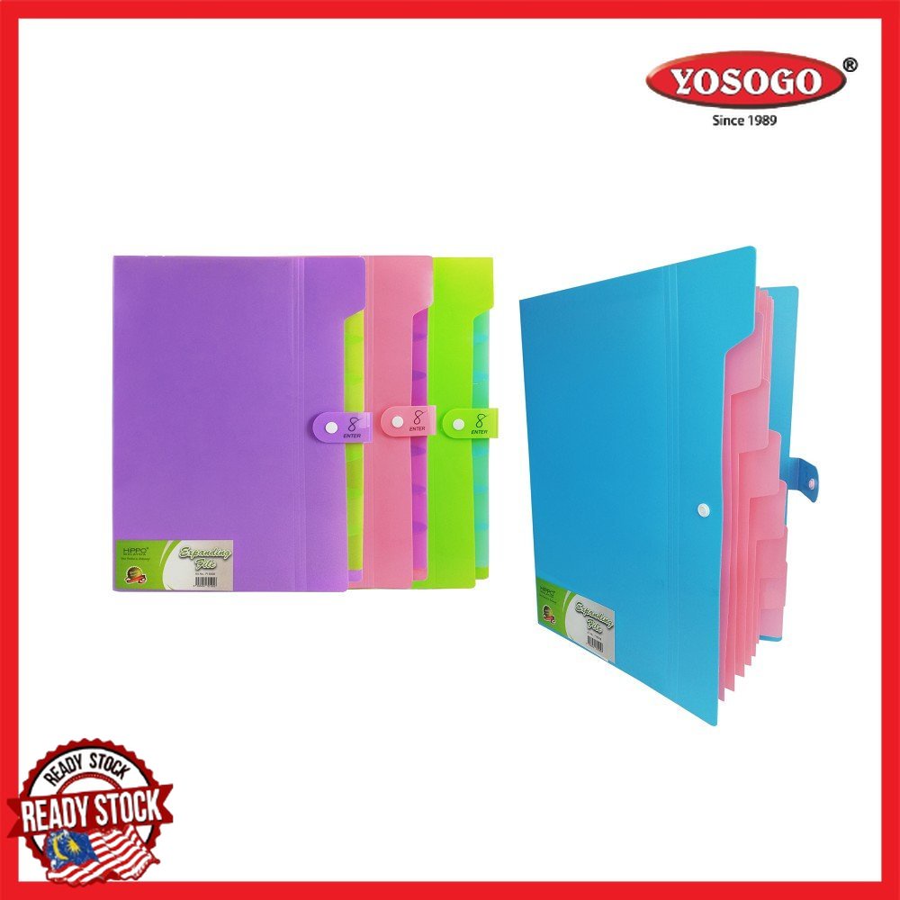 [super stationery] HIPPO EXPANDING FILE 8 POCKET FILE FOR A4 SIZE ...