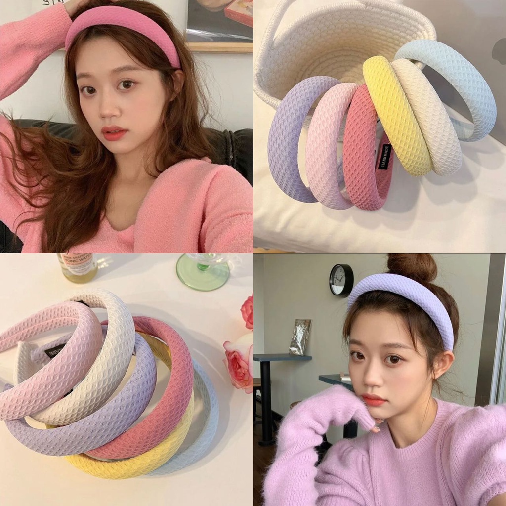 Candy-colored wide-brimmed headband women's high-skull headband all ...