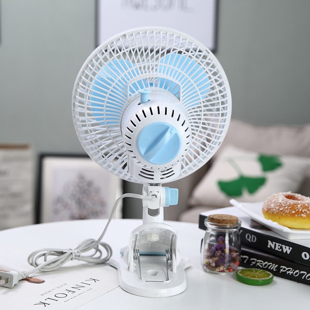 Three-blade spiral electric fan, two-speed wind desk fan, clip fan wall ...