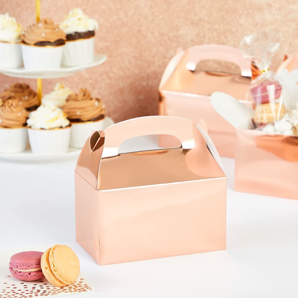 20 Pack Rose Gold Gable Party Favor Boxes for Wedding, Birthday Party ...