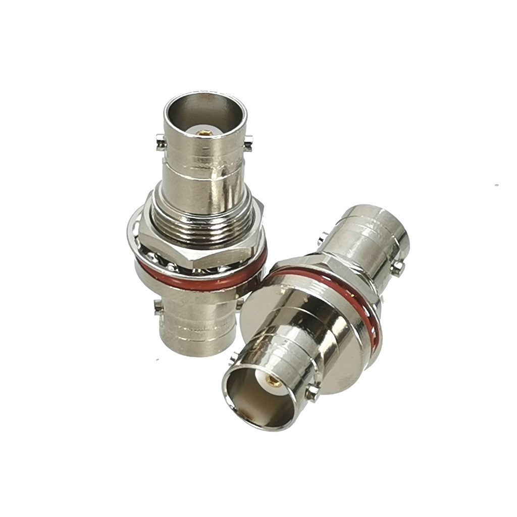 Brass BNC Female jack to BNC Female jack Nut Bulkhead O-Ring waterproof RF Q9 Adapter Connector ...