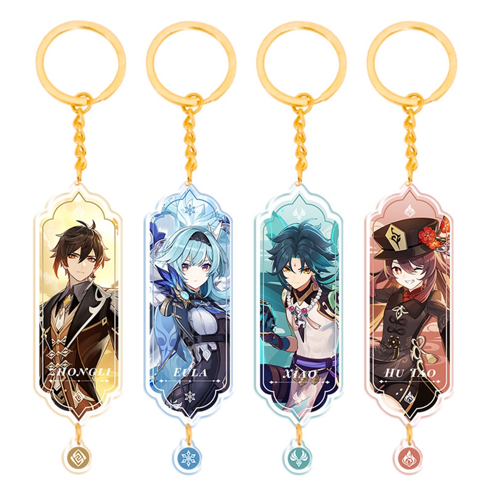 Anime Keychain Genshin Impact Keychain Creative 7 elements Character ...