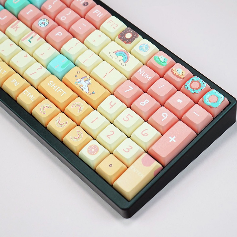 Rainbow Donut Keycaps 127Keys/Set DYE-SUB XDA Profile DIY Custom for ...
