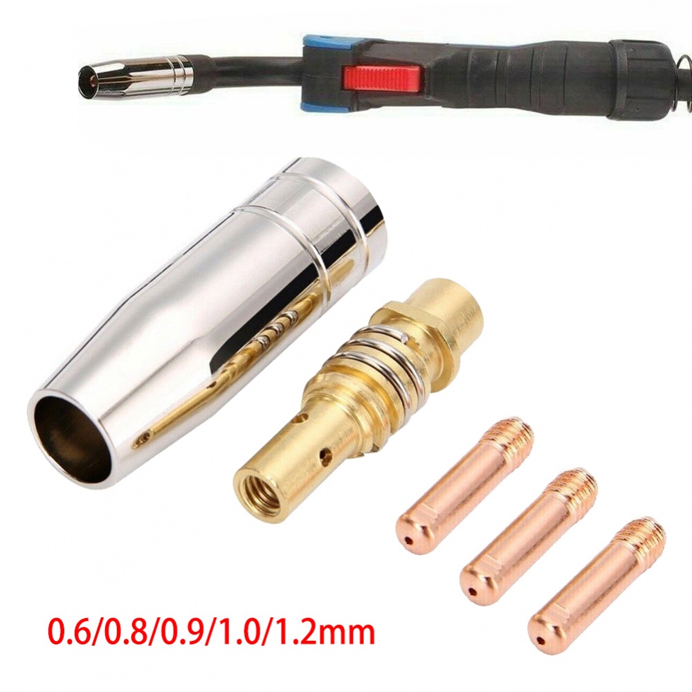 5 Piece MIG Welding Contact Tip Guard Nozzle and Tip Holder Set MB15 ...