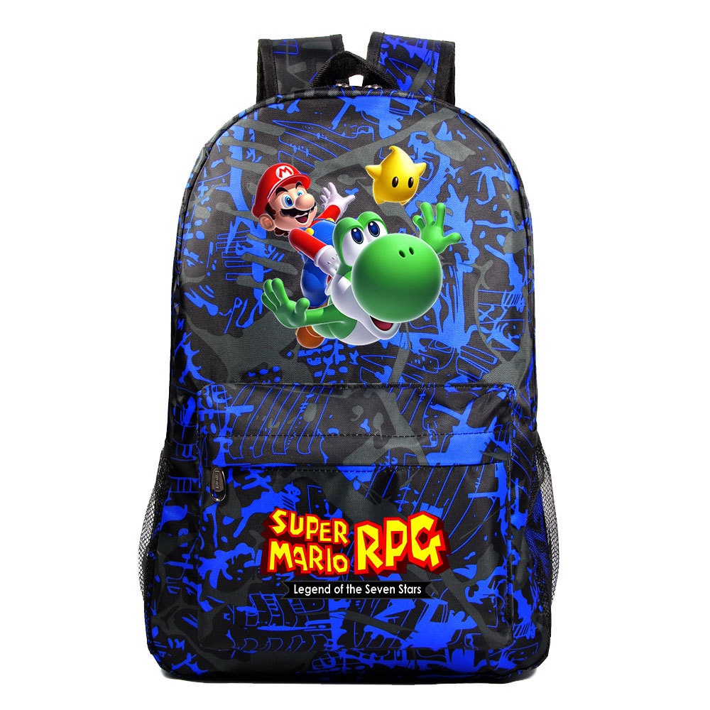 Backpack Super Mario Bros Yoshi Waluigi Teen Book Bags Kids 3D School ...