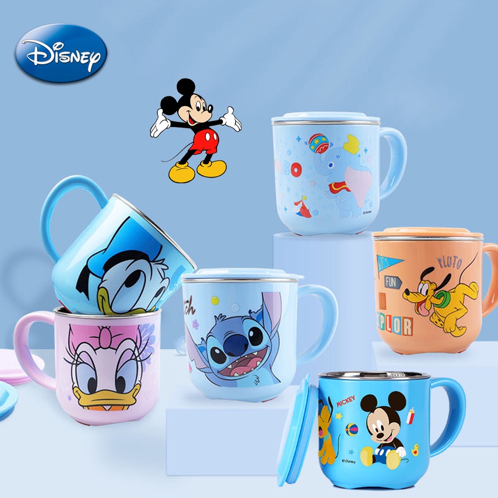 Disney Mickey Mouse Stitch Cartoon Cups Stainless Steel Milk Cup Mugs ...