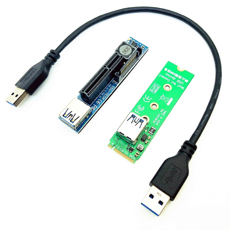PCIE Riser M-Key NVME M.2 to PCI Express X4 Graphics Cards Riser 30CM ...