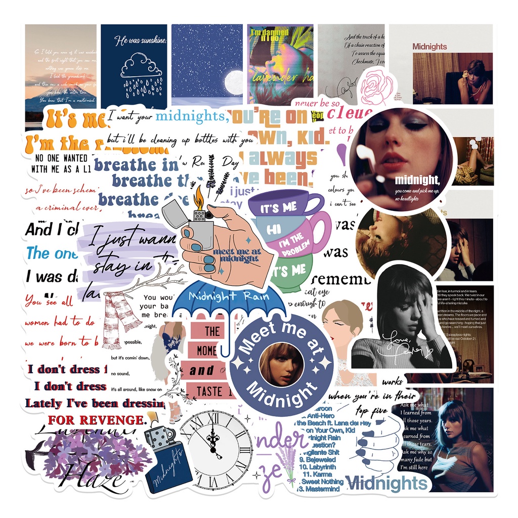 50pcs/set Popular American Singer Taylor Swift Midnights New Album ... 50pcs/set Popular American Singer Taylor Swift Midnights New Album ...