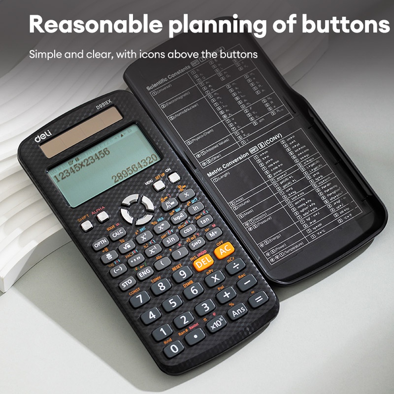 Deli Scientific Calculator Multifunctional Calculator Clear Display ...