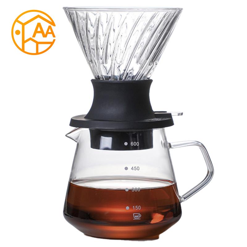 600ML Immersion Dripper Switch Glass for V60 Pour over Coffee Maker V Shape Drip Coffee Dripper ...