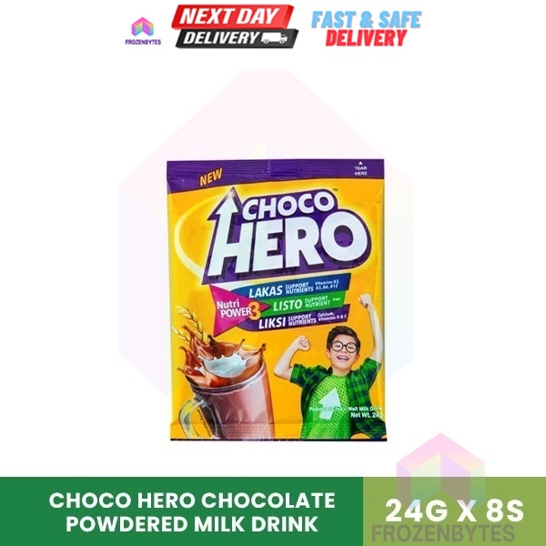Choco Hero Chocolate Powdered Milk Drink 24g X 8s | Shopee Philippines