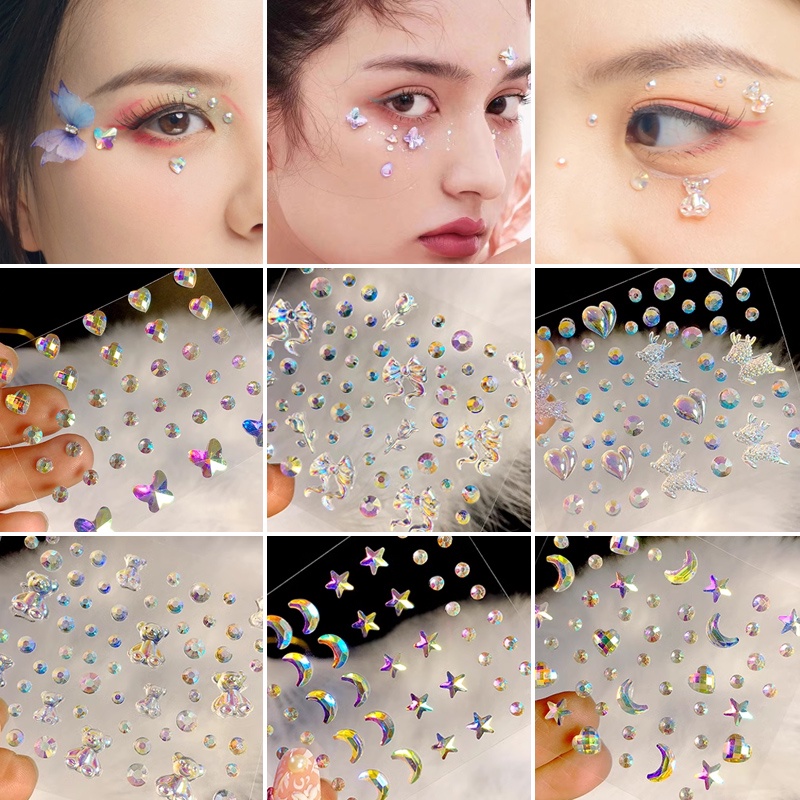 Butterfly Applique Diamond Creative Makeup Face Trinkets Stage ...