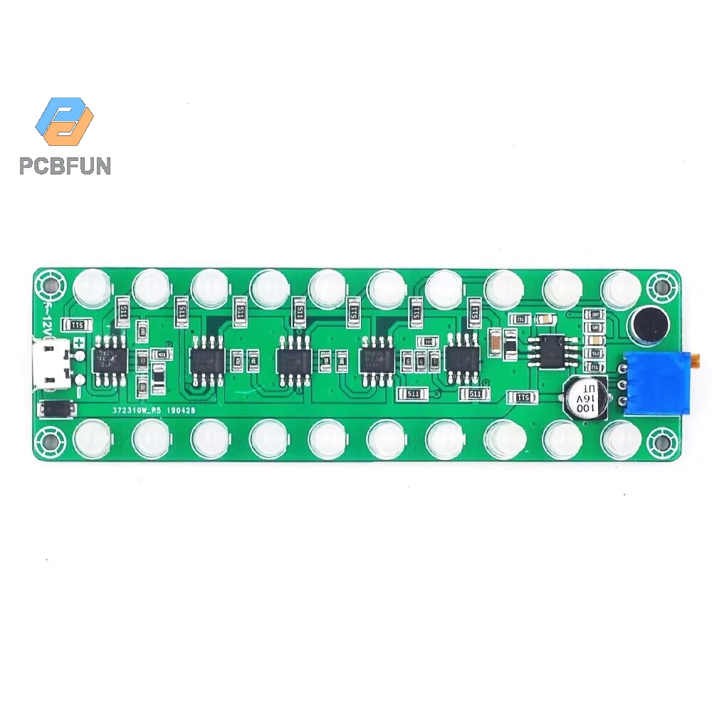 Pcbfun Acoustic Induction Level Amplifier Spectrum Led Indicator ...