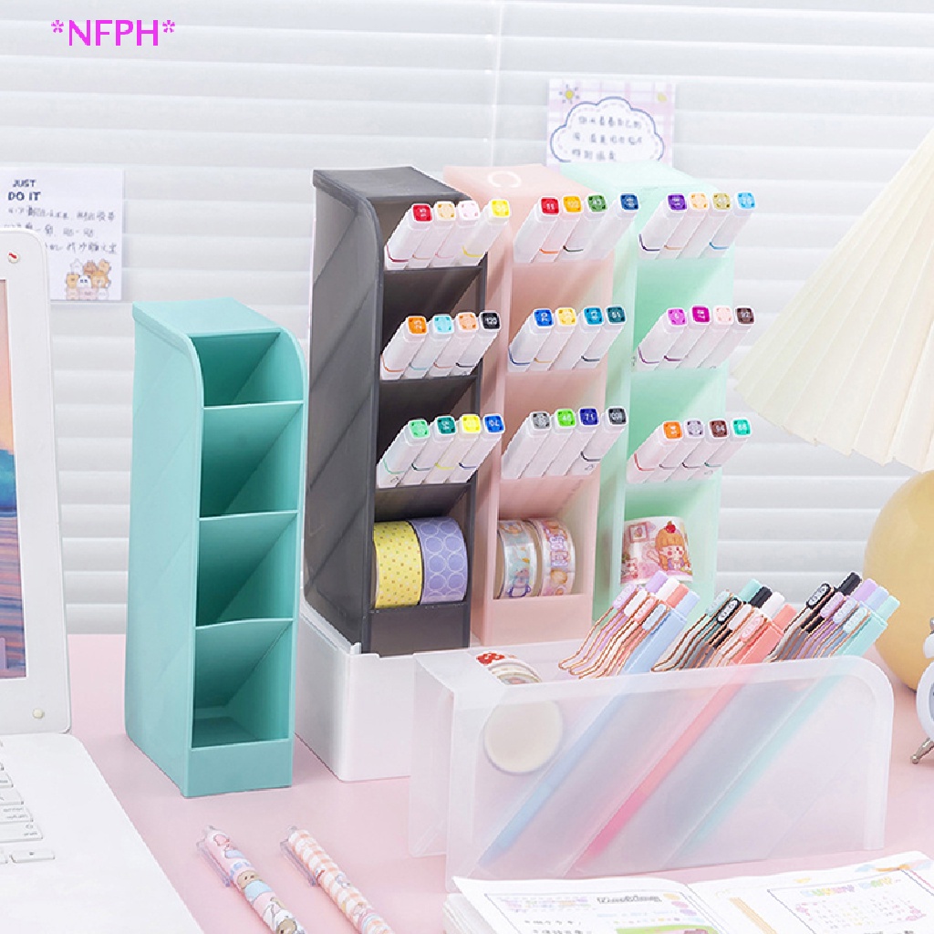 CKFR Pen Container Oblique Insert Transparent Plastic Pen Organizer ...