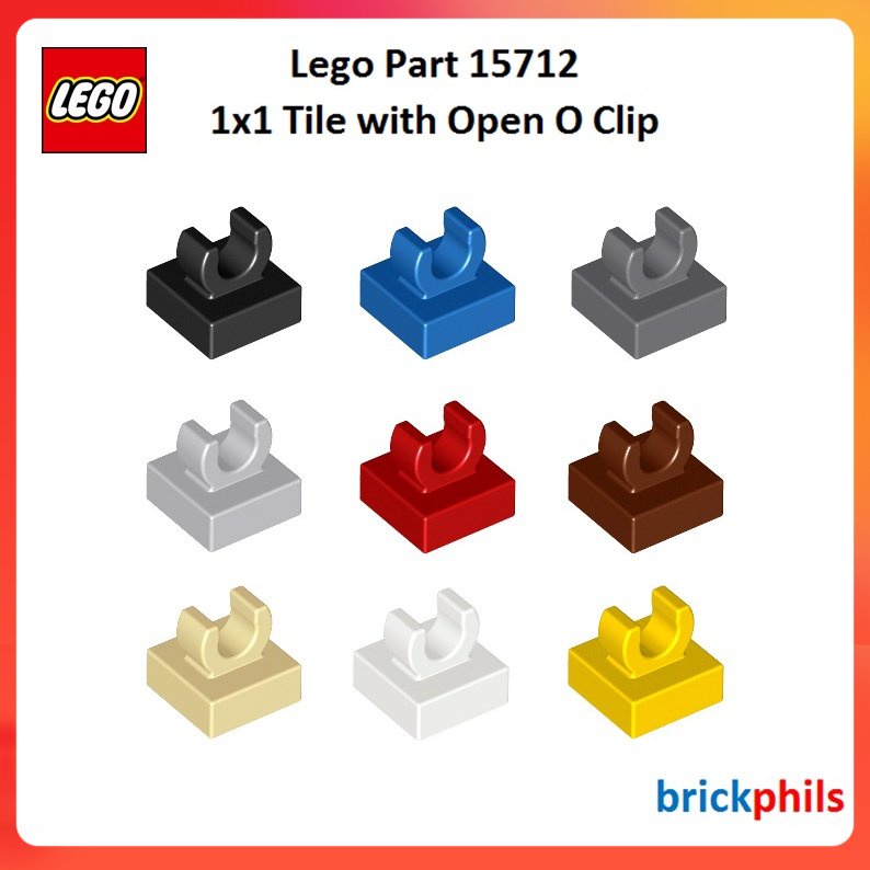 Lego Part 15712 - 1x1 Tile with Open O Clip (5pcs per Lot) | Shopee ...