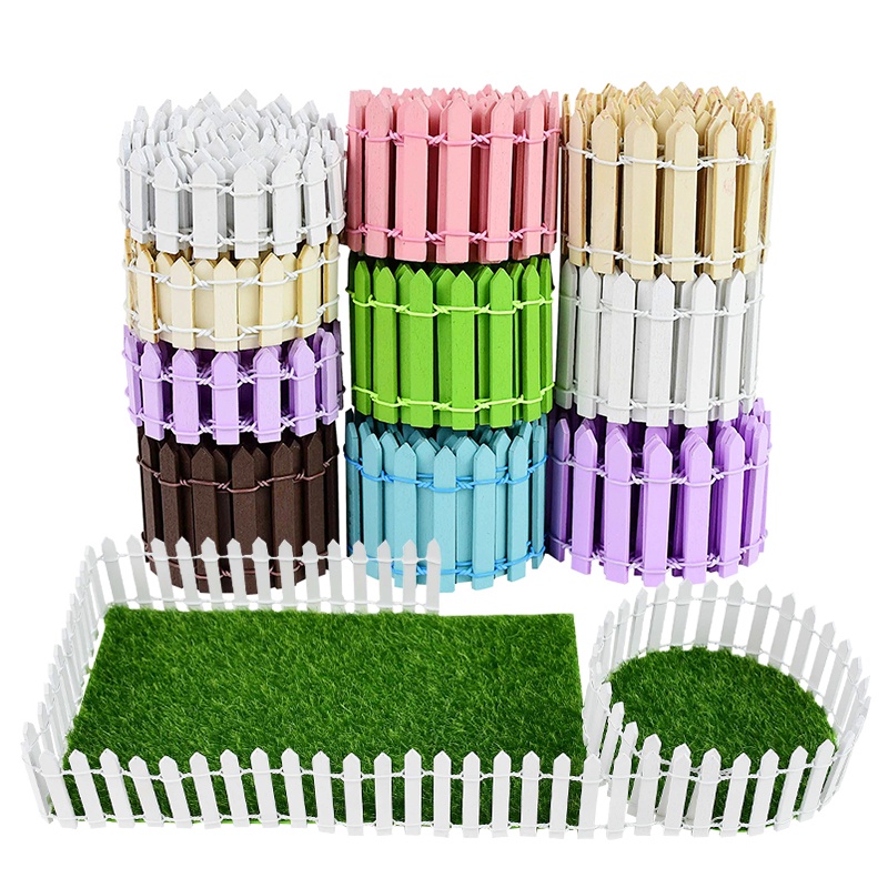 90*5cm Miniature Small Wood Fencing DIY Miniature Garden Fence ...