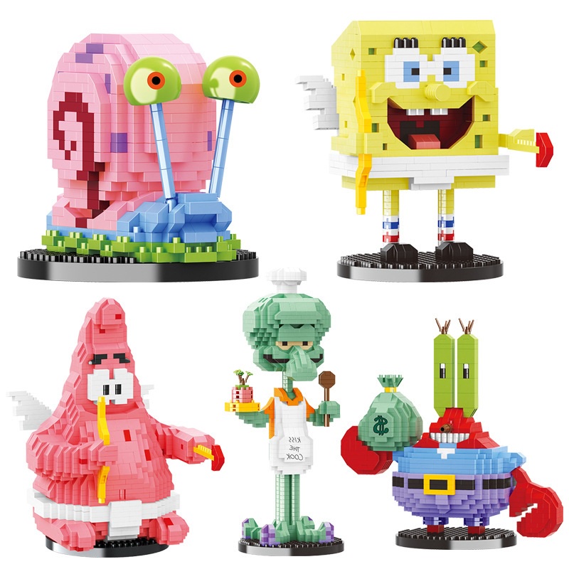 Balody Cartoon Authorized Spongebob Mini Blocks Small Bricks Anime ...