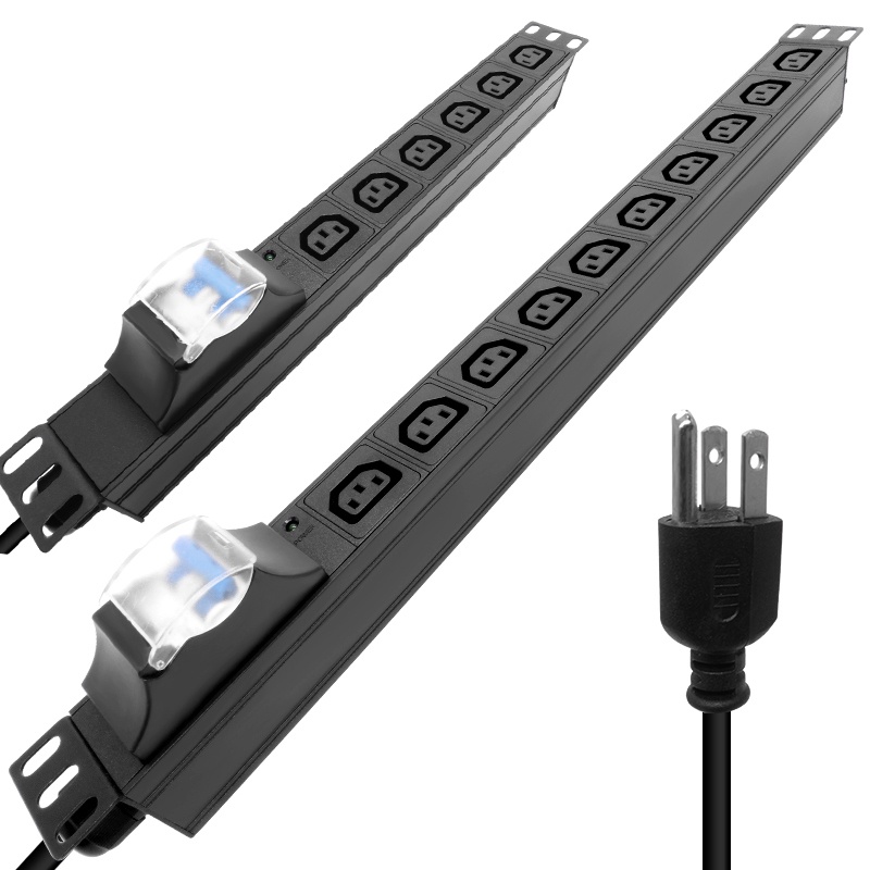 2 -20 Ways PDU Power Distribution Unit C13 Outlet Socket Power Socket 2M Extension wire 16A US ...