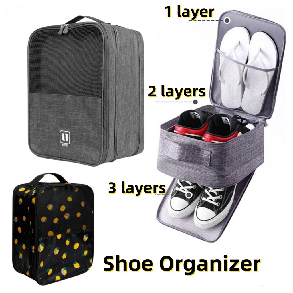 Travel 3 Layers Shoe Organizer Shoe Bag Storage Bag For 3 Pairs Of ...