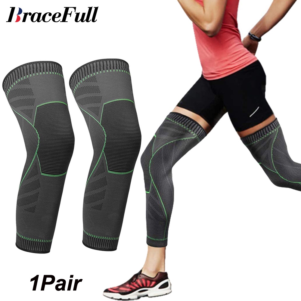Long Knee Brace, Full Leg Compression Sleeve for Men Women, Ultra Long ...