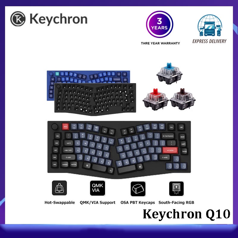 (in stock)Keychron Q10 QMK Custom Mechanical Knob Volume Keyboard ...