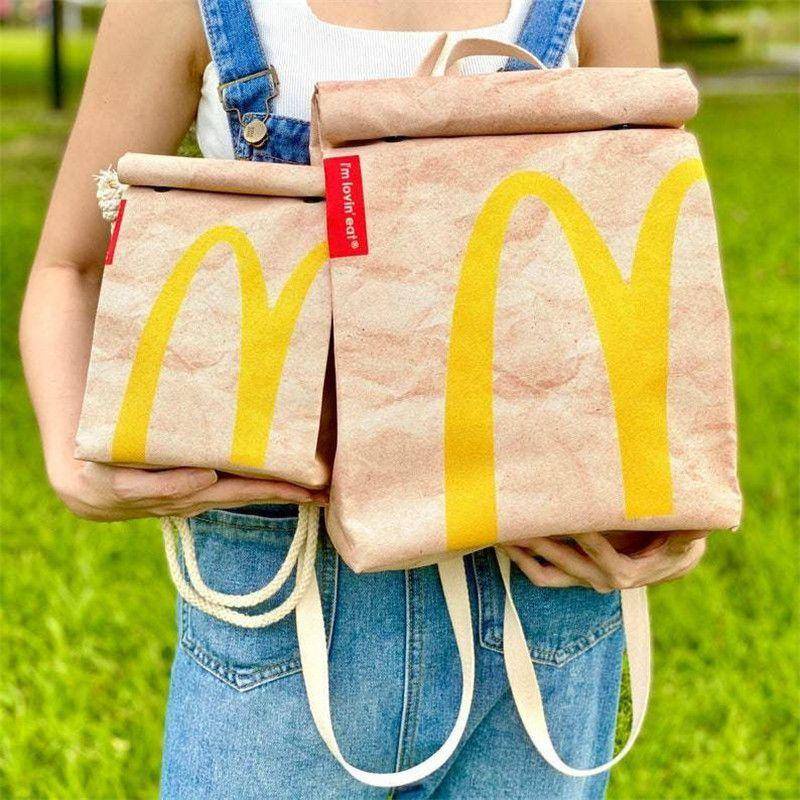 Mcdonald's Bag Paper Bag Backpack Women's Backpack Large Capacity ...