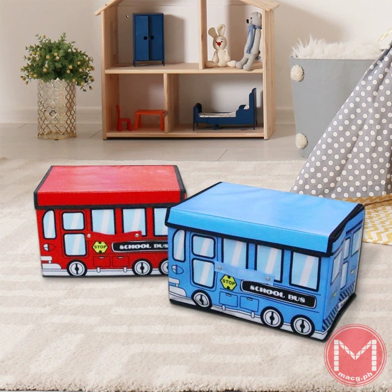 School Bus Storage Box Children Toy Storage Box Cartoon Bus Creative ...