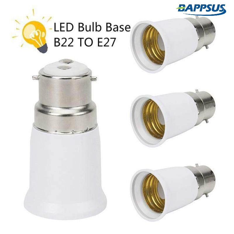 Light Bulb Adaptor Bayonet B22 To Edison Screw E27 Light Lamp Converter ...