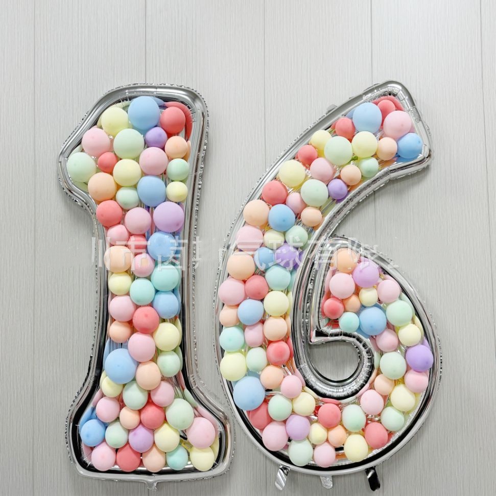 65inch Big Foil Number Balloon Stand Filling Frame DIY Baby Shower ...