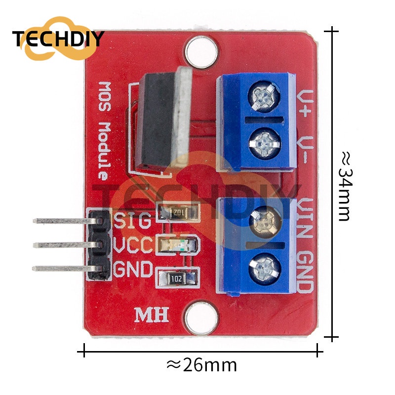 0-24V Top Mosfet Button IRF520 MOS Driver Module For Arduino MCU ARM ...