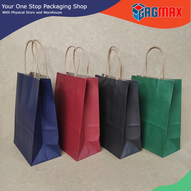 12pcs Colored Matte Paper Bags | Shopee Philippines