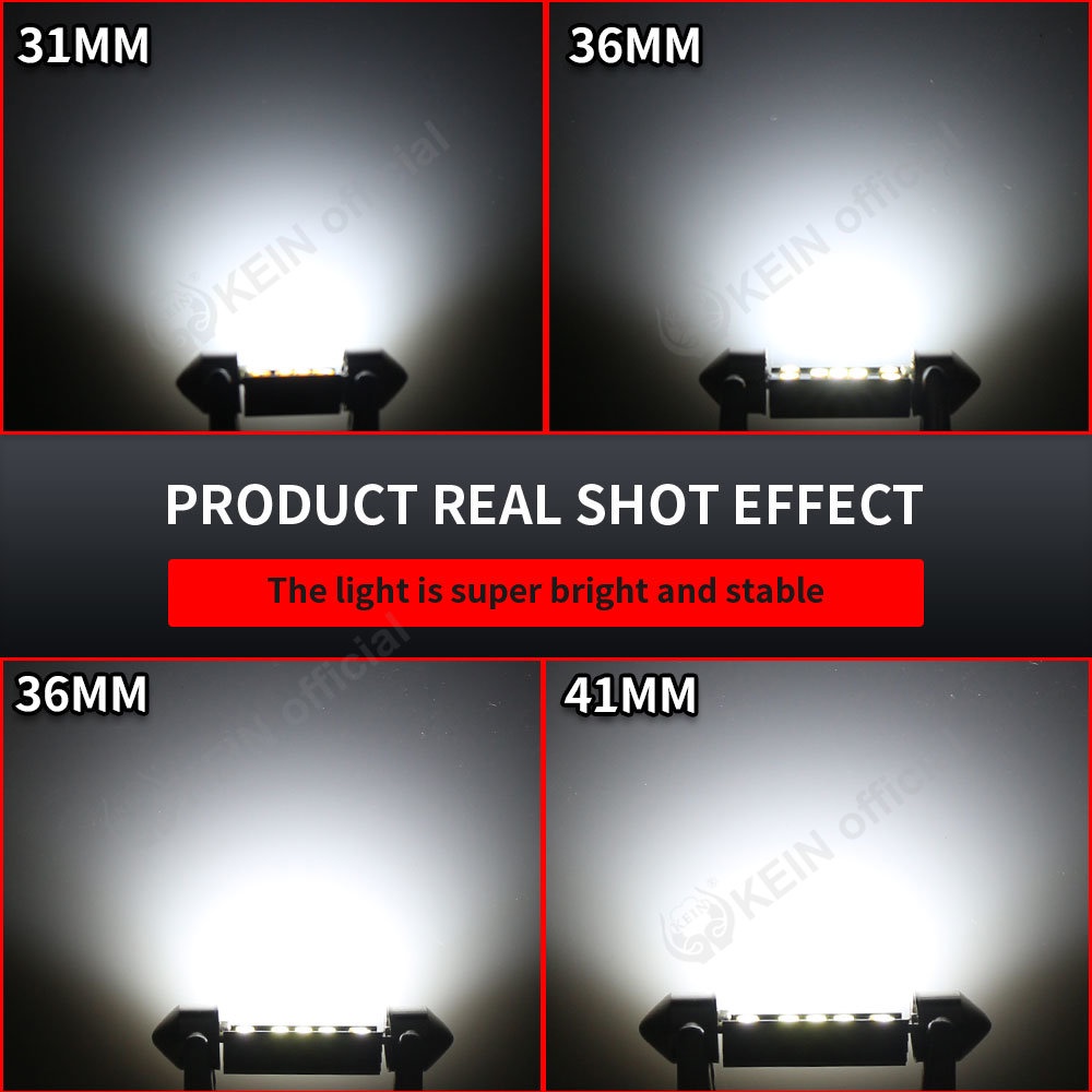 KEIN 2PCS Festoon Led Bulb Car Dome Interior Light 31MM 36MM 39MM 41MM C5W C10W C3W Reading ...