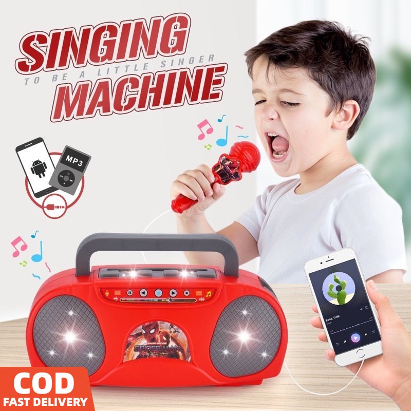 Microphone For Kids musical toys with portable speaker kid's character ...