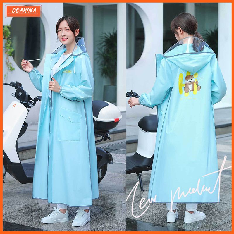 Women Long Conjoined Raincoat Rainstorming Outdoor Ride Raincoat Double ...