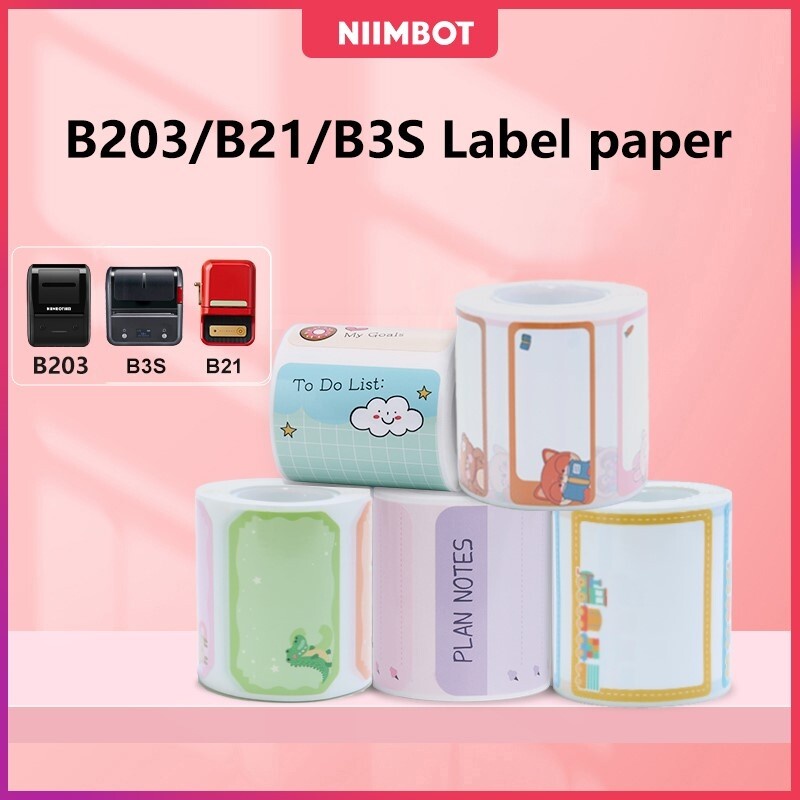 NiiMBOT B1/B21/B203/B3S Color Label Paper Waterproof Name Stickers Diy Label Printing Stickers ...