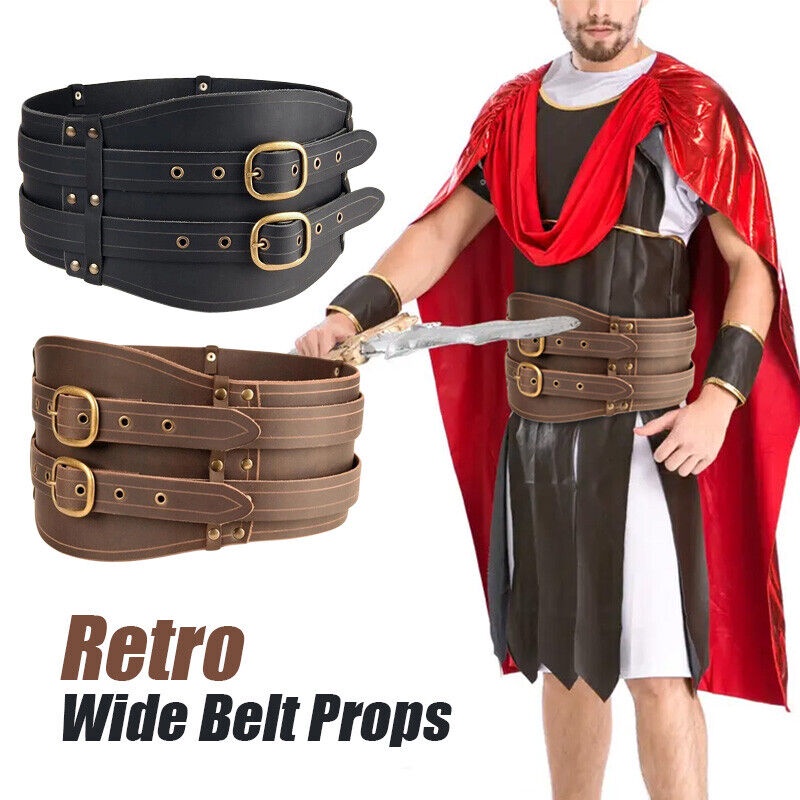 Medieval Vintage Wide Belt Men Knight Accessories Steampunk Cosplay ...