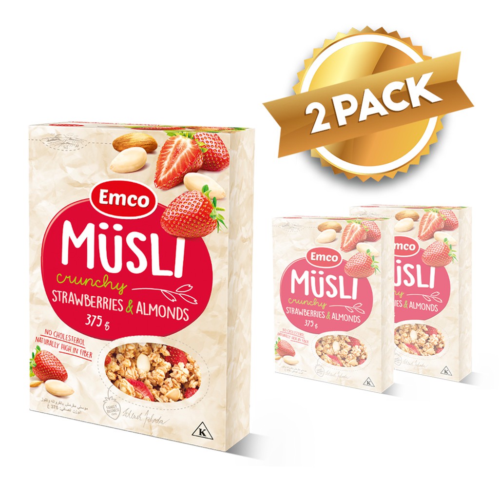 Musli 375g Crunchy Oat Cereal Strawberry and Almonds (Pack of 2 ...