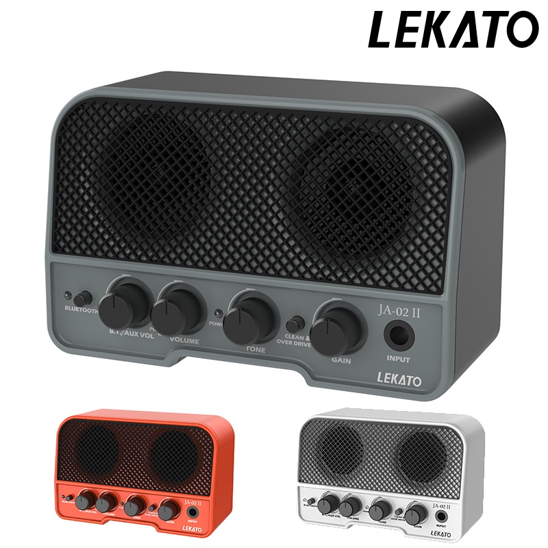 LEKATO Mini Electric Guitar Amplifier 5W Rechargeable Clean&Overdrive Effects Bluetooth 5.0 ...