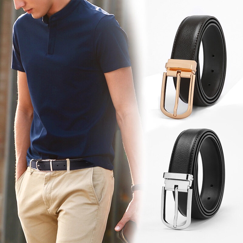 Men Belt Leather Original Strap Male belt Designer Pin Buckle Head ...
