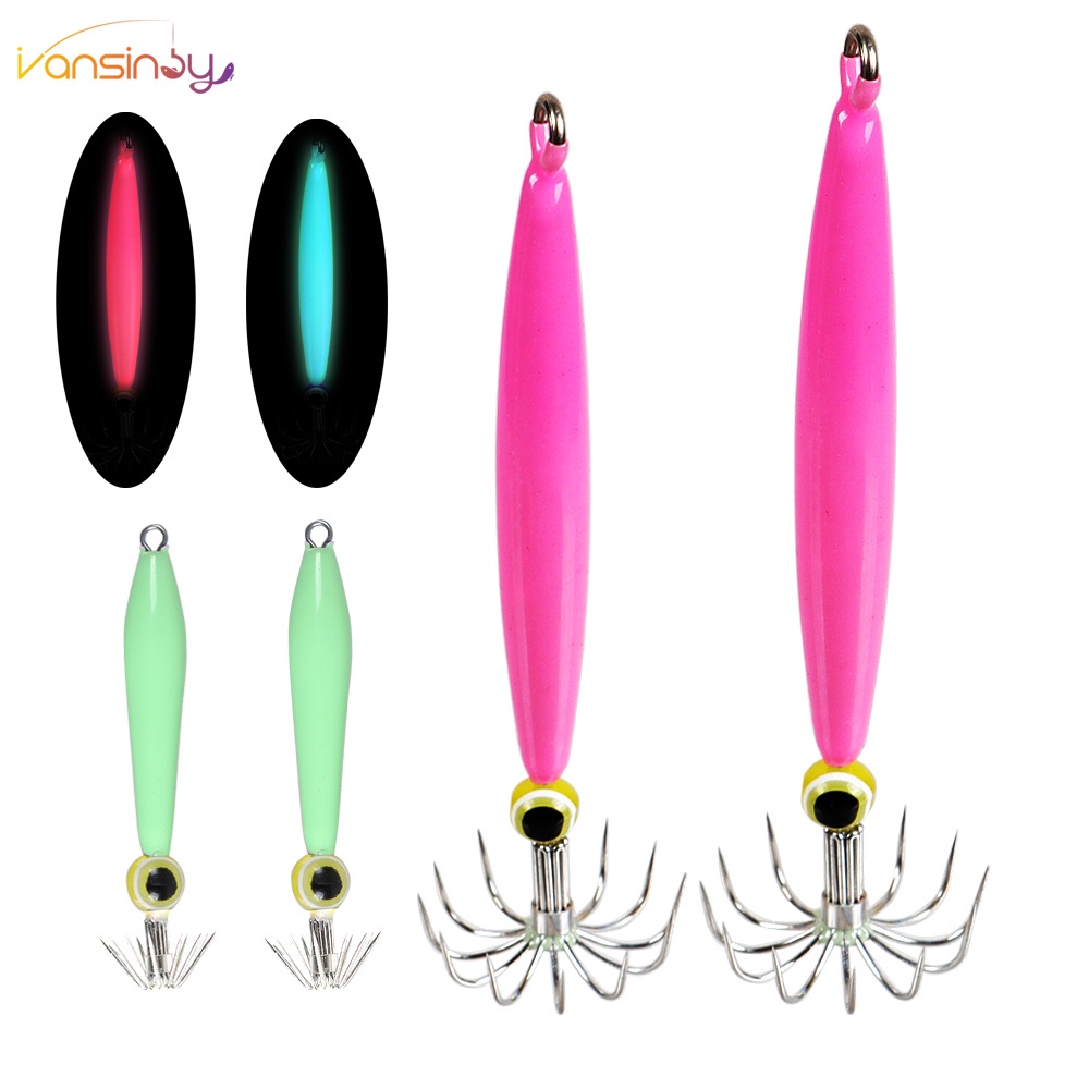 Fishing Stainless Steel Luminous Squid Hook Without Barb Needle ...